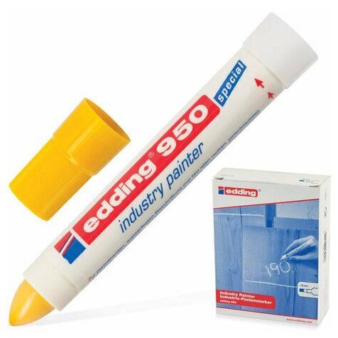2 шт. Маркер-паста для промышленной маркировки EDDING 950, желтый, 10 мм, E-950/5