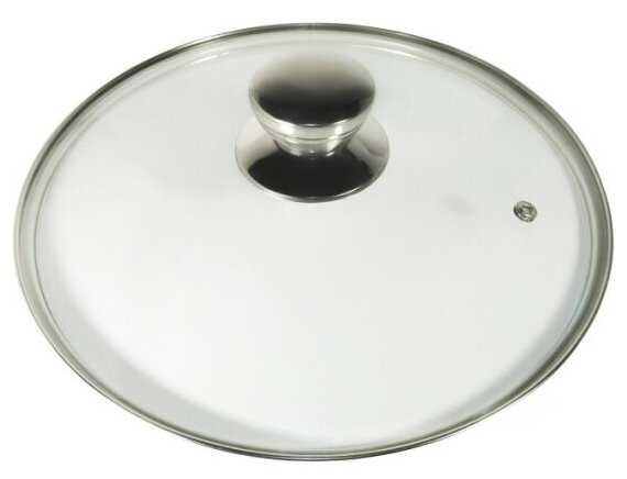 Крышка стеклянная Panairo с выпуском пара и хромированной ручкой 24см