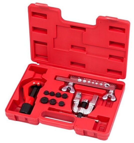 Приспособление для развальцовки и резки тормозных трубок Мастак 102-12416C 4,75-12,7мм, кейс, 10 предметов