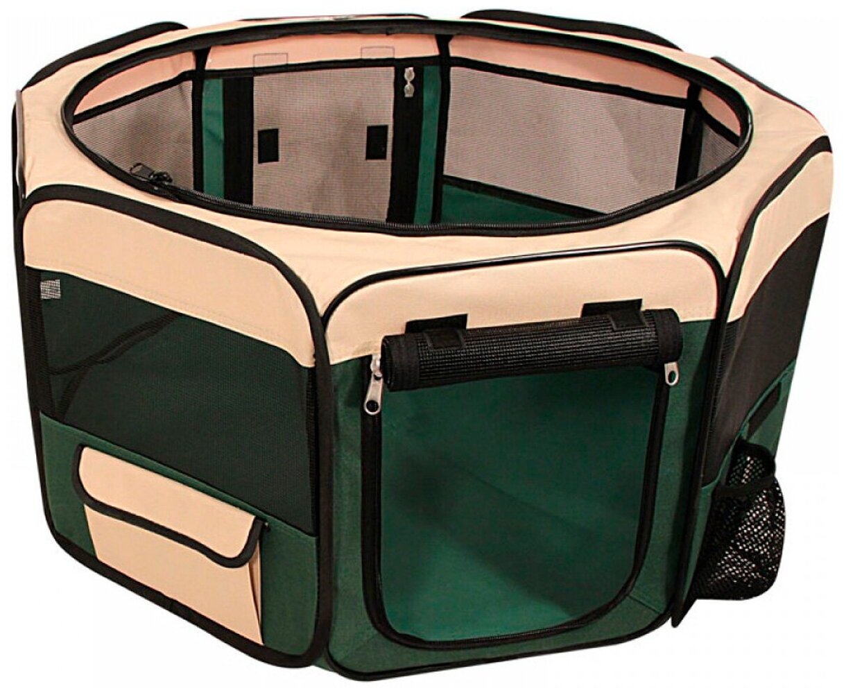 Вольер-тент для собак Troil 1048L бежево-зеленый 116 х 116 х 49 см (1 шт)