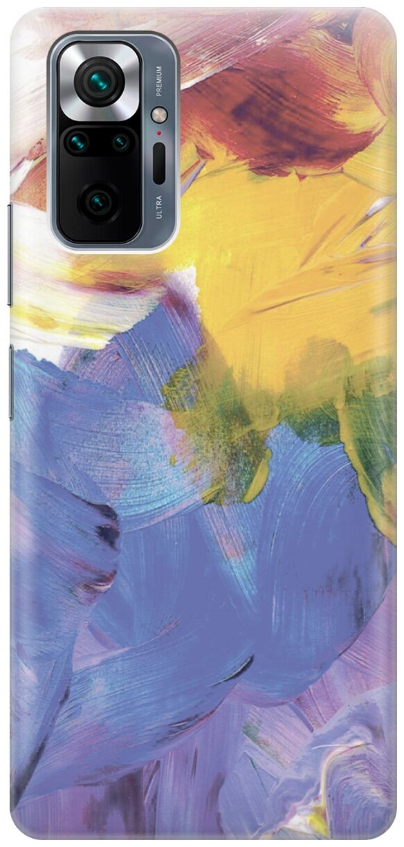 Силиконовый чехол Сине-желтые мазки на Xiaomi Redmi Note 10 Pro / Сяоми Редми Ноут 10 Про
