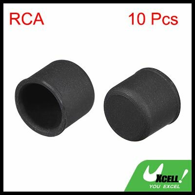 Чёрные заглушки для разъёмов RCA, 10 штук в упаковке.