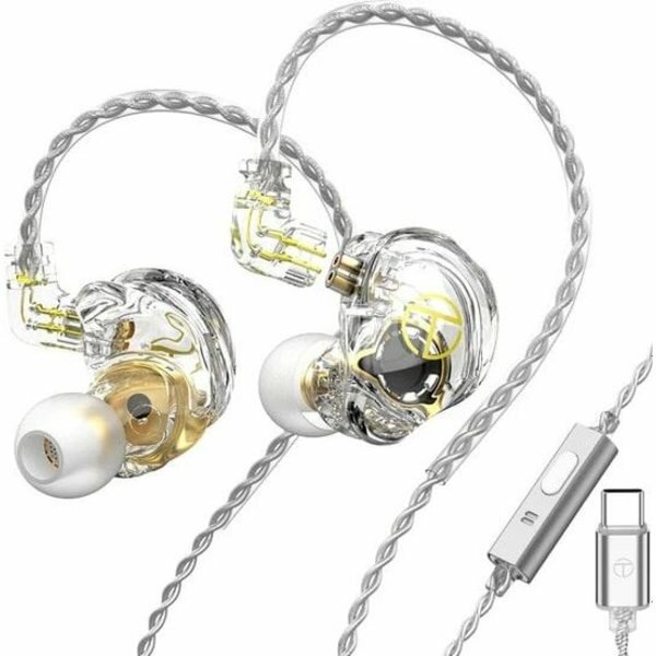 Проводные гибридные наушники TRN ST2 с микрофоном (Type-C) (белый)