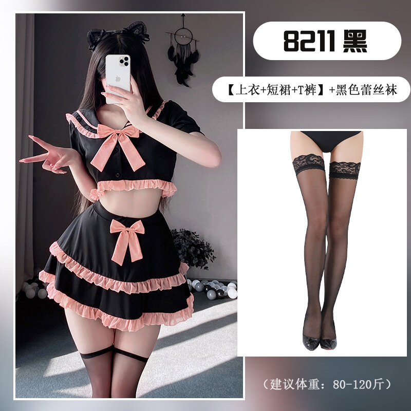 Сексуальное нижнее белье для школьниц JK, сексуальная пижама с бантом, милый и очаровательный комплект школьной формы в матросском стиле