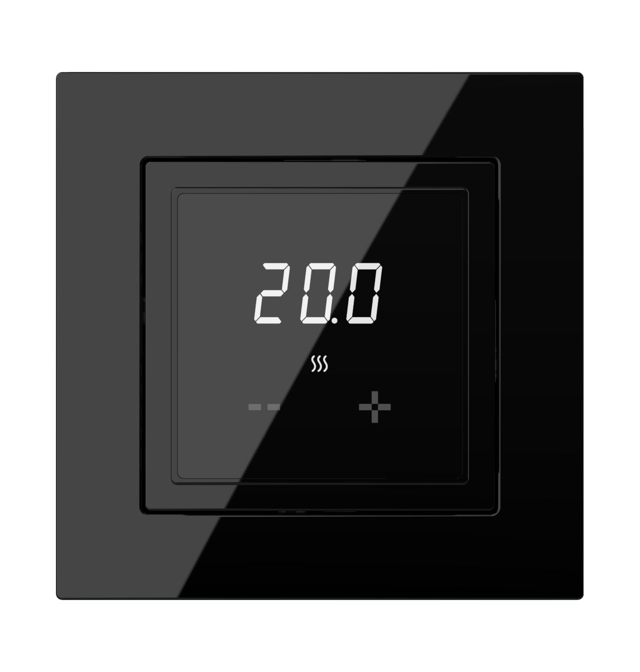 Термостат с экраном для теплых полов с сенсорным управлением 16 А, черный