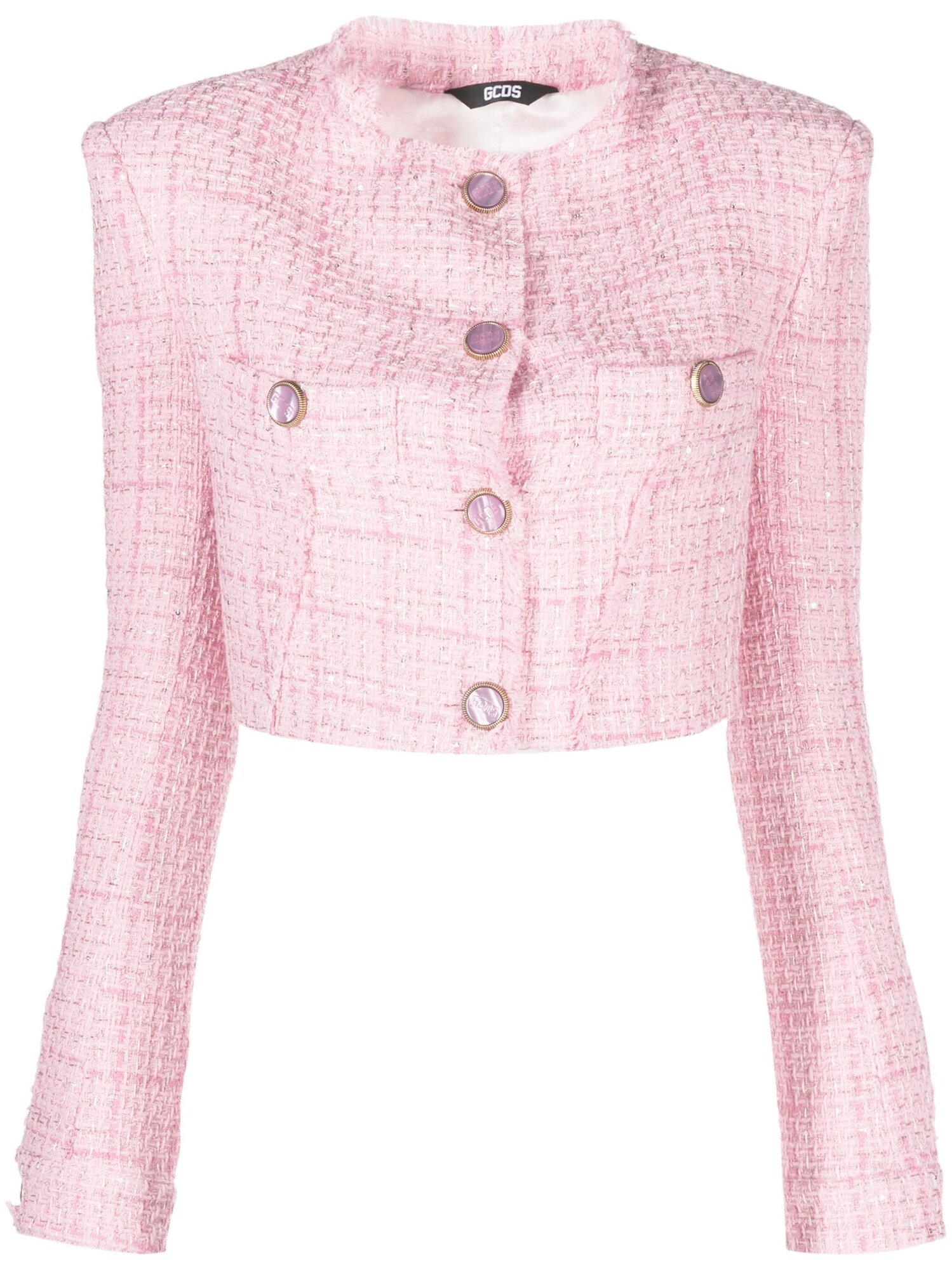Куртка Button-up cropped tweed jacket