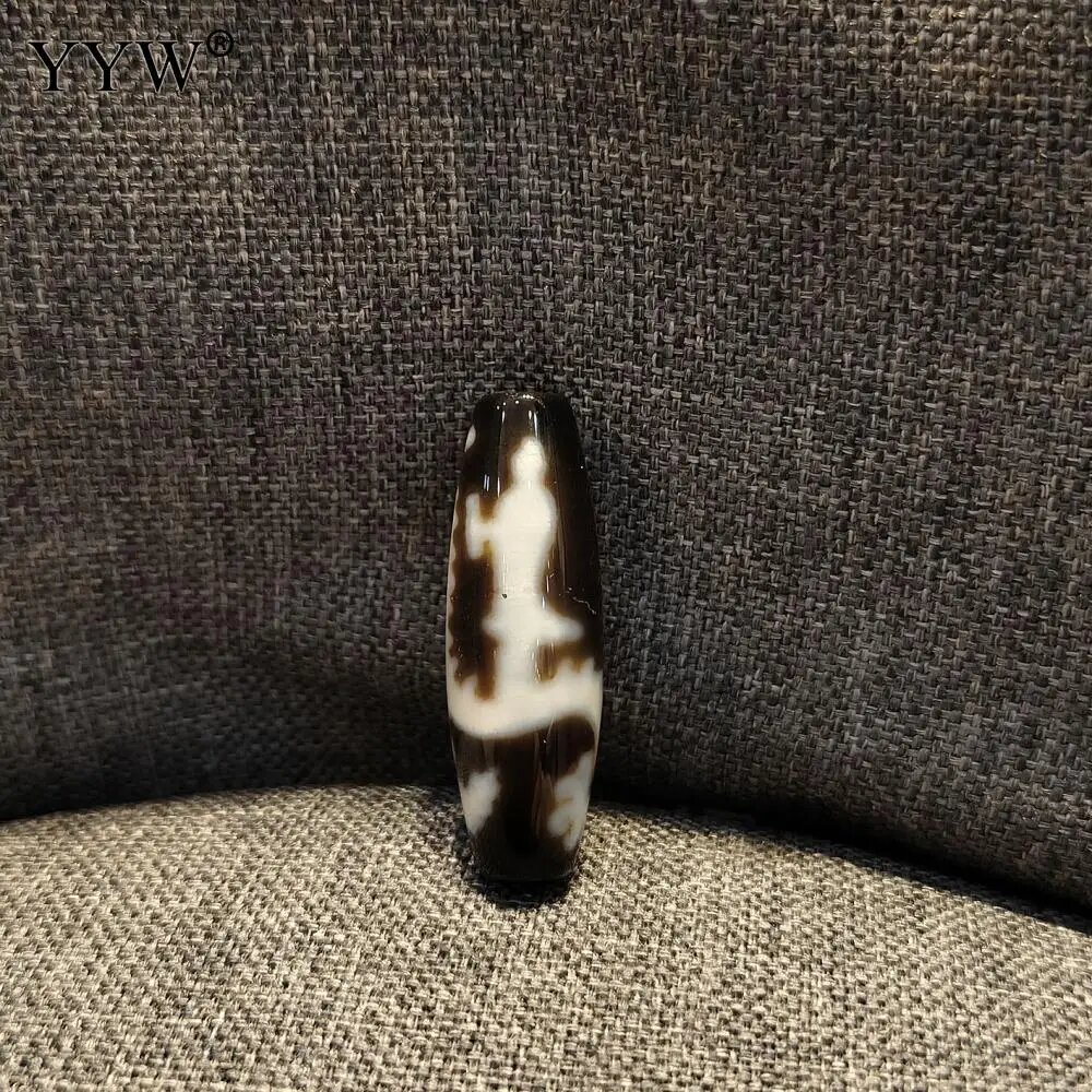 Натуральные тибетские бусины Dzi Kuanyin 12x38 мм