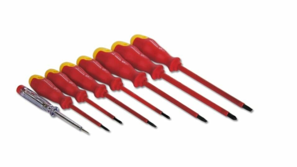 Набор диэлектрических отверток 1000 В CrV из 7 предметов и индикатора SANTOOL
