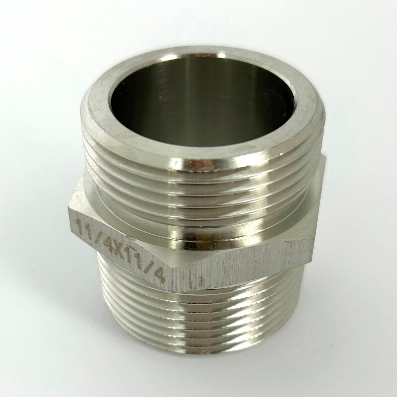 Ниппель Н 1 1/4", нержавеющая сталь UNI-FITT