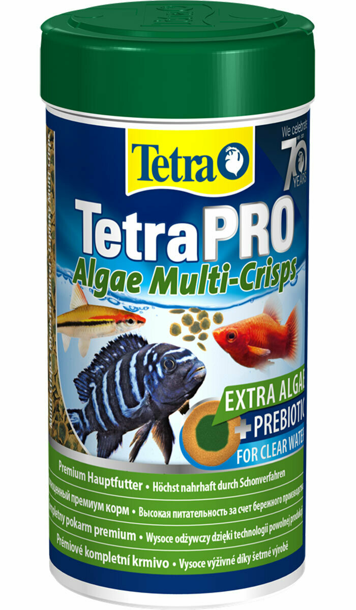 TETRA PRO ALGAE MULTI-CRISPS корм чипсы для всех видов рыб с растительными добавками (100 мл х 12 шт)
