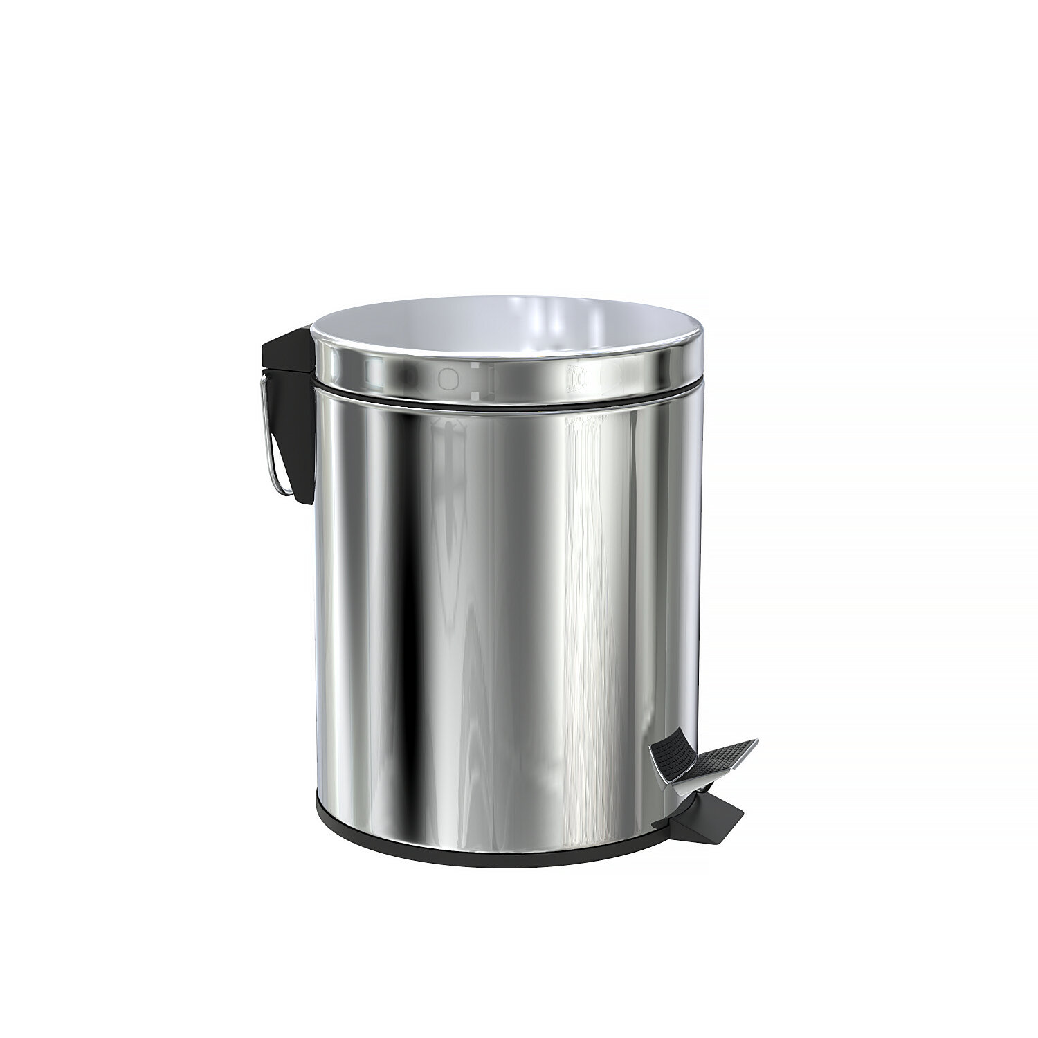 Ведро для мусора с педалью хром, 5л