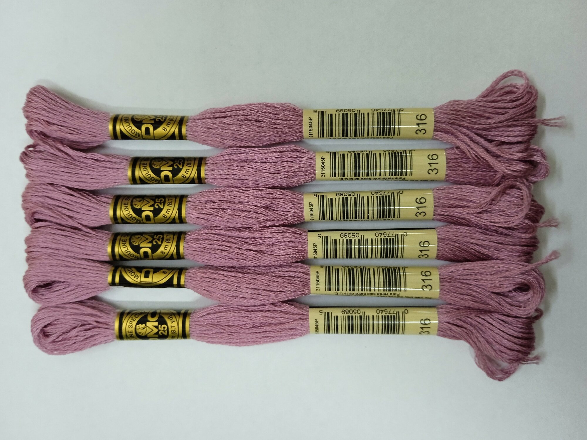 Набор ниток мулине, 8 м, 6 шт DMC-316_6