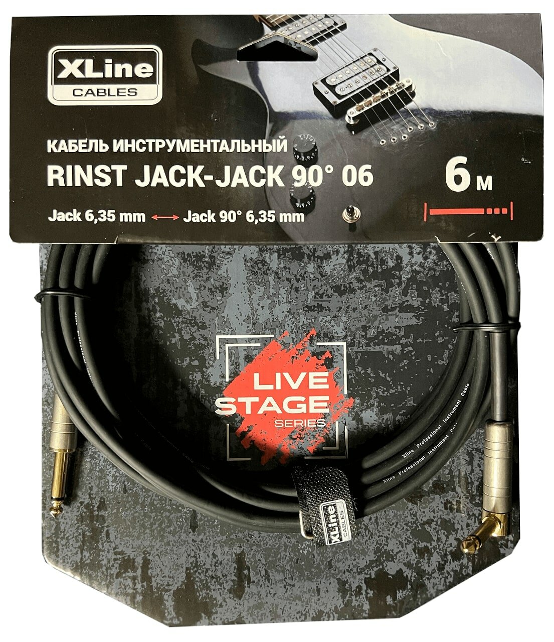 Кабель инструментальный Xline Cables RINST JACK-JACK 90° 6 m