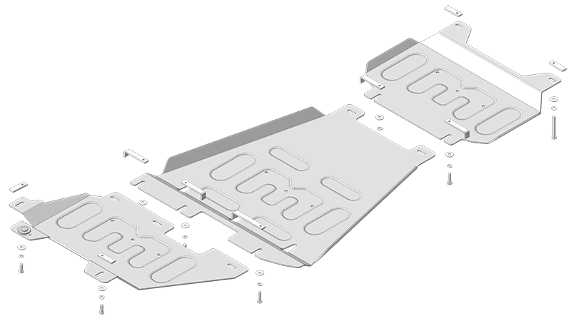 Защита алюминиевая 5 мм Д; ПДф; КПП, РК Ford F-150 2017-2021 MOTODOR.30710
