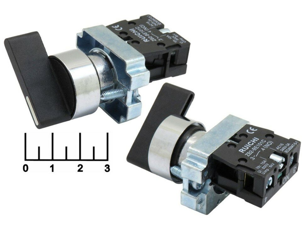Выключатель 600/10 600V 10A ZB2-BE101C 2-х позиционный (3SA8-BJ21)