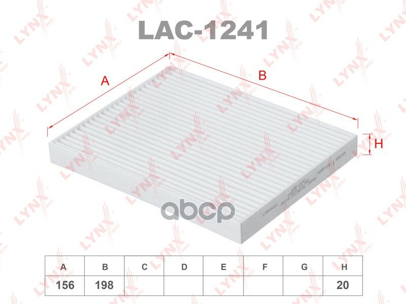 Фильтр салонный GREAT WALL Hover H3/H5 09> LYNXauto арт. lac-1241