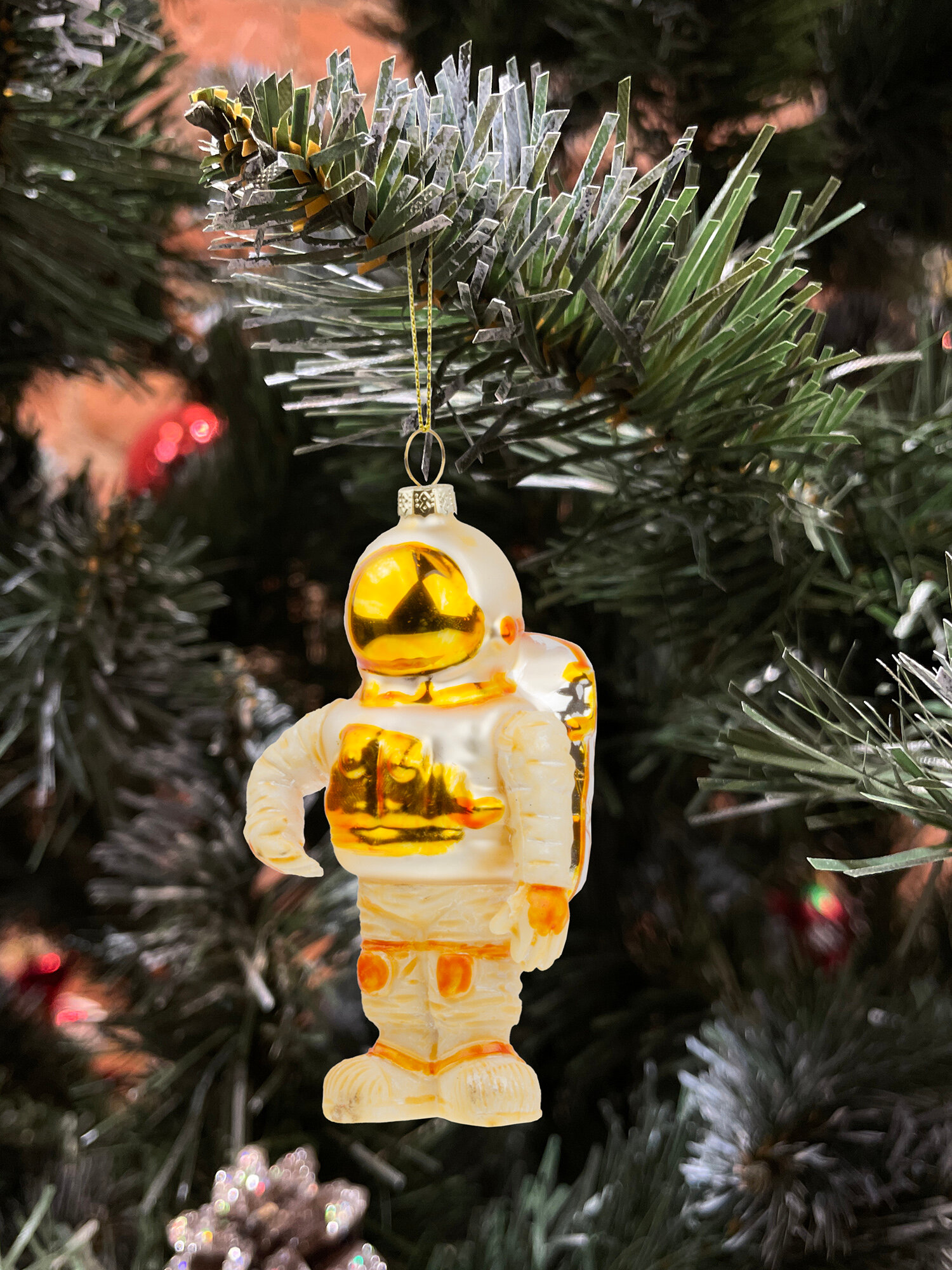 Стеклянная новогодняя елочная игрушка "UltraMarin" 167-LN Космонавт