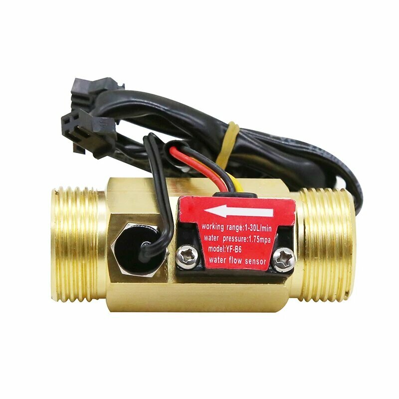 Расходомер воды латунный 1/2", 3/4 МПа, DC5~18V