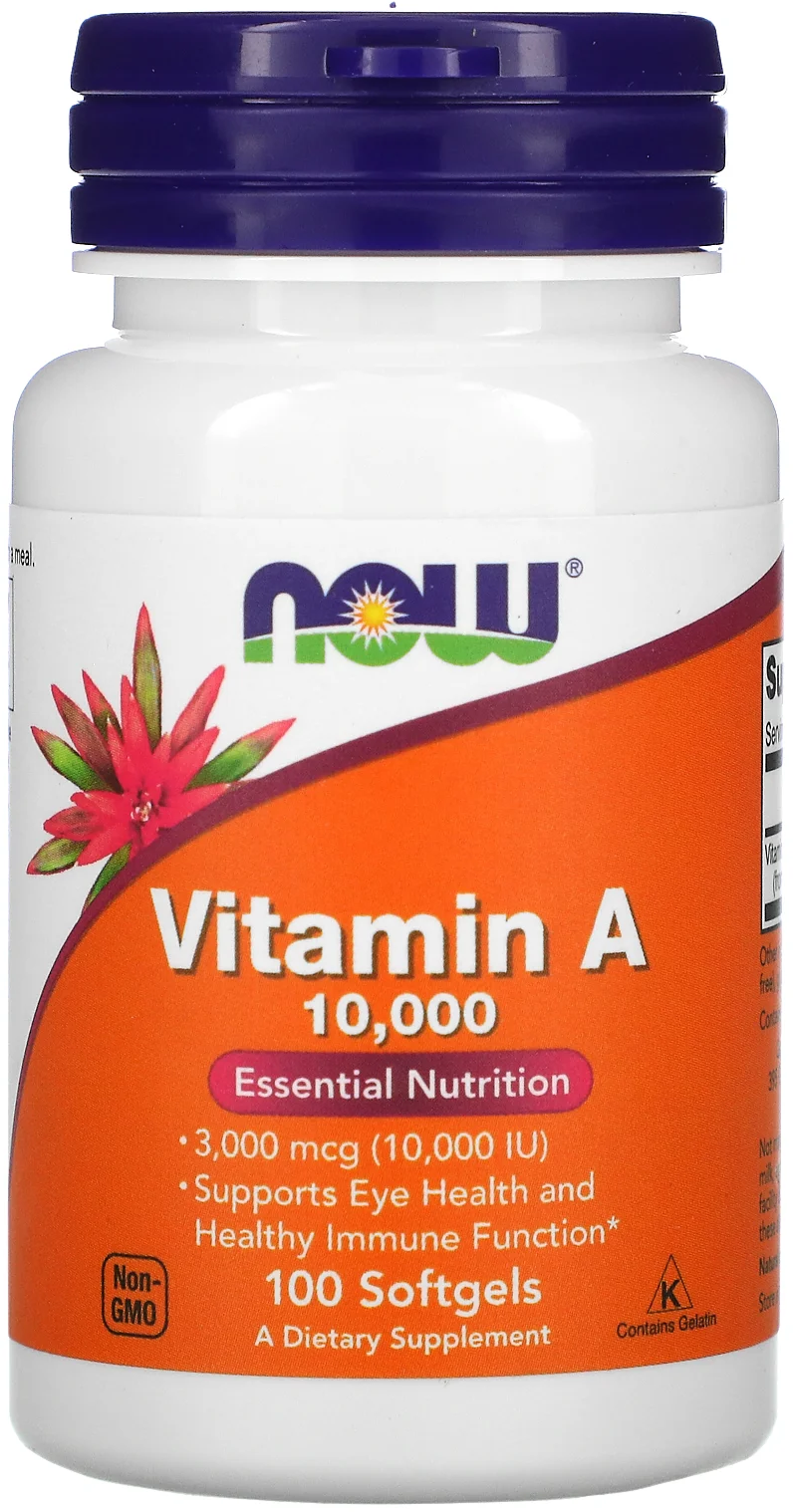 Витамин А NOW, 25 000 ME, для укрепления иммунитета и зрения, 250 шт