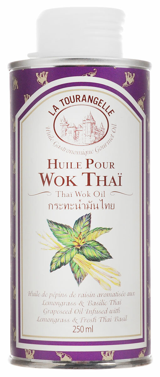 La Tourangelle Thai Wok Oil масло виноградных косточек с тайским базиликом и лимонным сорго, 250 мл