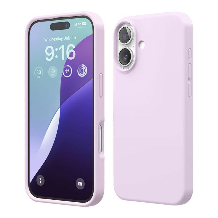 Elago силиконовый чехол для iPhone 16, Soft silicone (Liquid) Light Lilac