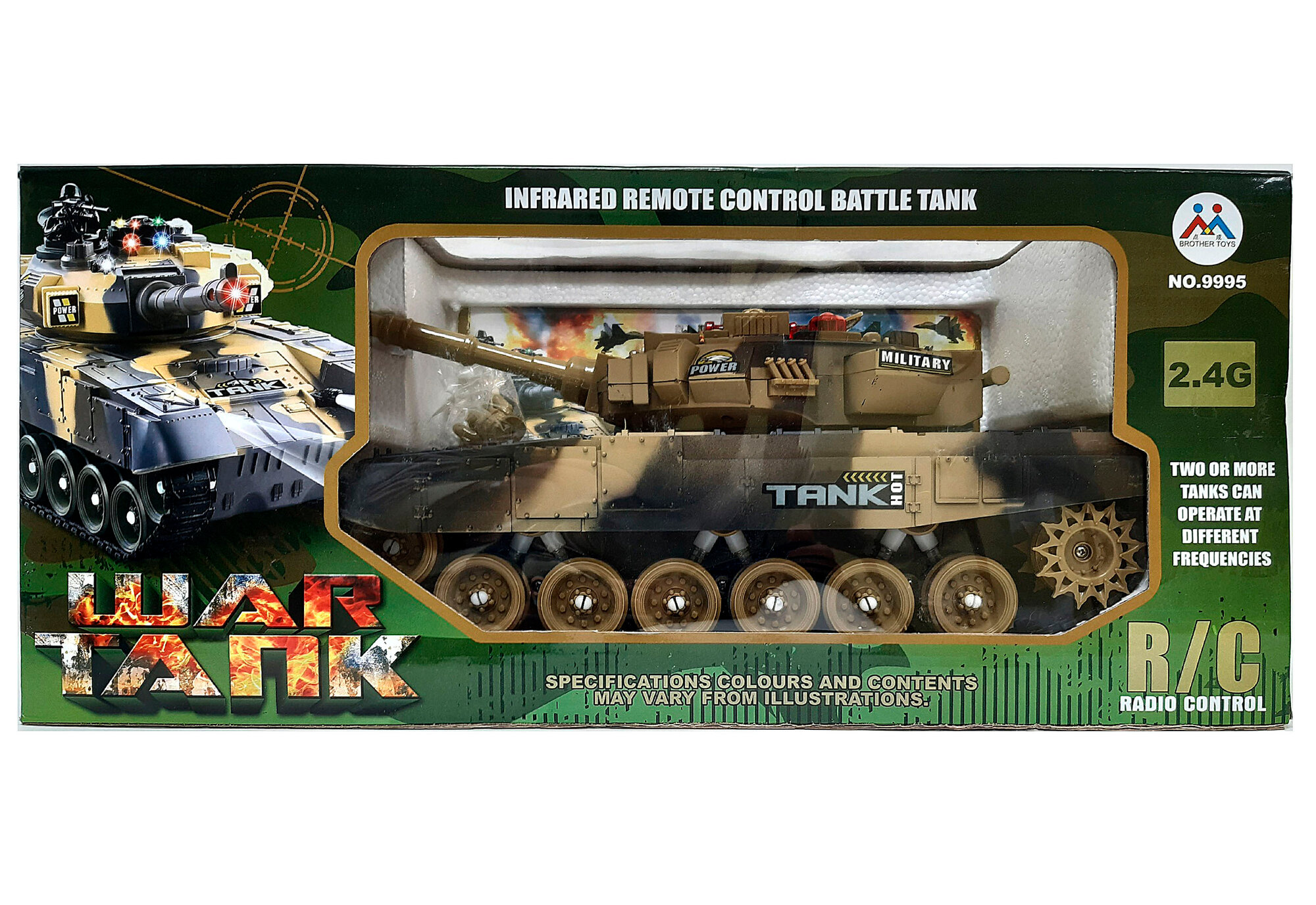 Танк WAR TANK POWER W.A.R. 9993 радиоуправляемый, зеленый, 26 см