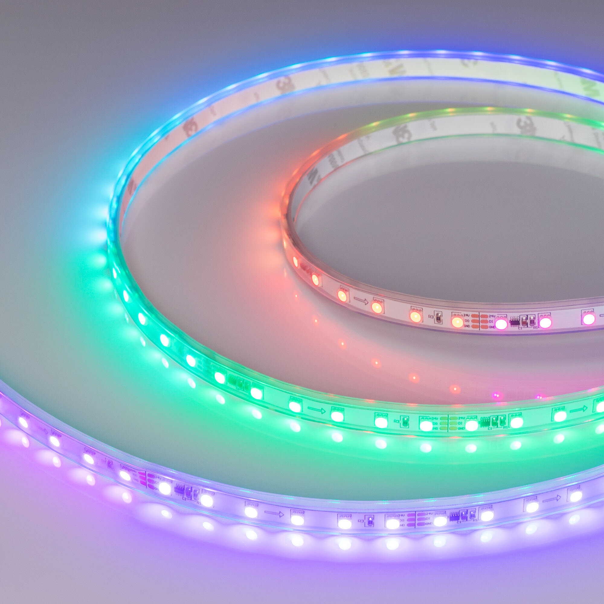 Светодиодная Лента герметичная SPI-P-F72-11mm 24V RGB-PX6 (14.4 W/m, IP66, 3535, 5m) (Arlight, бегущий огонь) 030484(2)