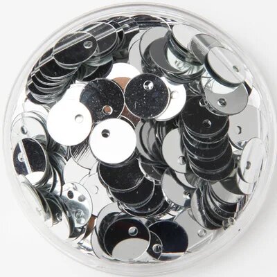 Круглые пайетки isequins серебристого цвета 8 мм Серебряный, Silver