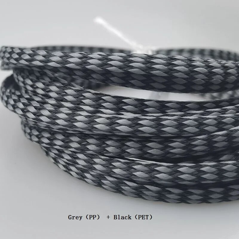 Тканевый кабельный рукав Grey Black 12 мм
