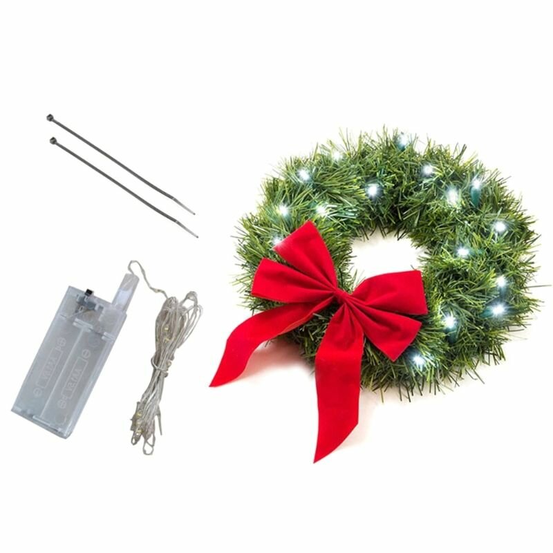 Украшение автомобиля рождественской гирляндой с подсветкой подходит для грузовика SUV-35см без красных фруктов