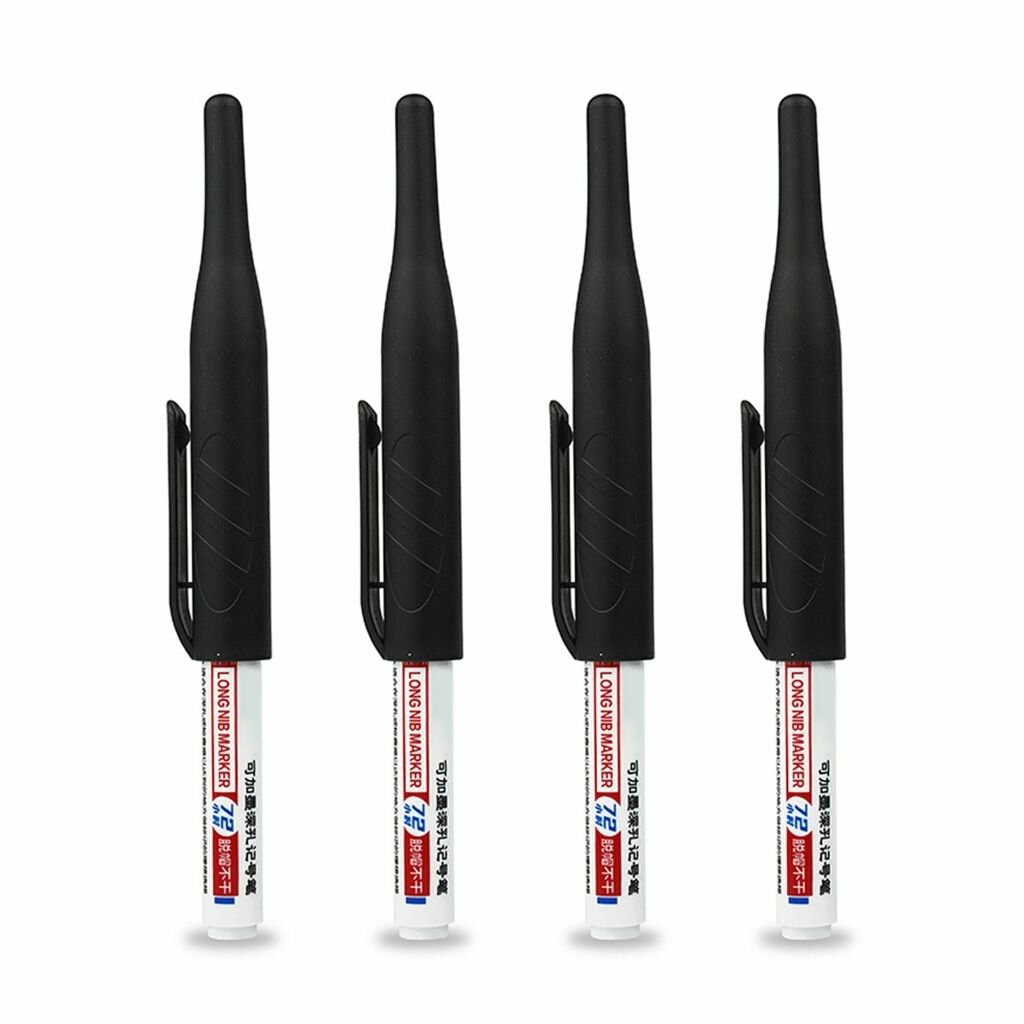 4 маркера с длинной головкой диаметром 32 мм -черный