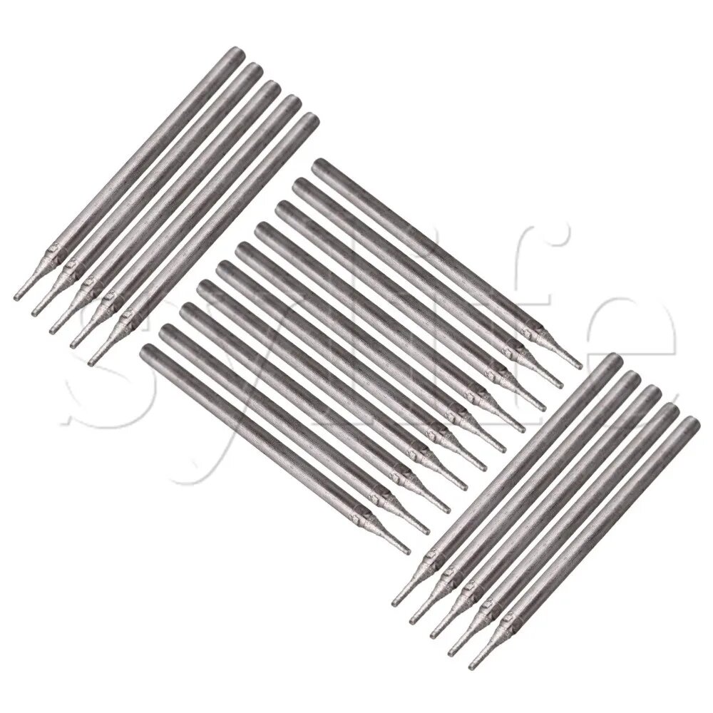 Алмазные сверла для ювелирных изделий, 20 Твердых Сверл, 0,8 мм, серебро