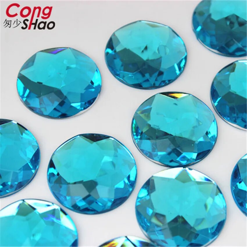Бирюзовые стразы CongShao 30 мм, 10 шт.