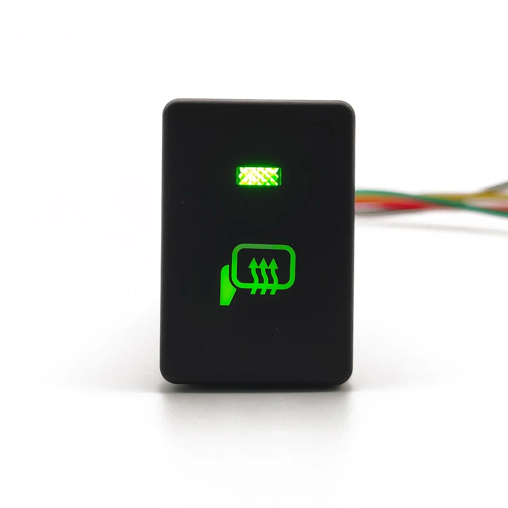 1 шт. светодиодный автомобильный зеркало заднего вида, кнопка переключения обогрева с соединительным проводом для Toyota PRADO 2010-2019, автомобильные аксессуары Green light