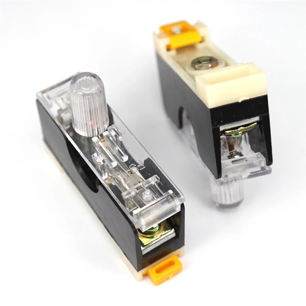 FS-101 Din рейка крепление однополюсный 6X30mm 10A держатель предохранителя Стекло плавкая вставка корпус предохранителя гнездо предохранителя со светодиодным индикатором светильник плавкого предохранителя