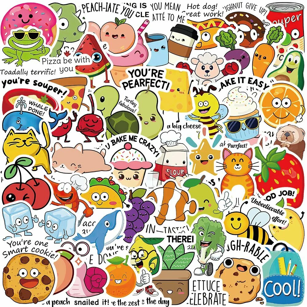 Наклейки детские фрукты GOGOTU, 50PCS