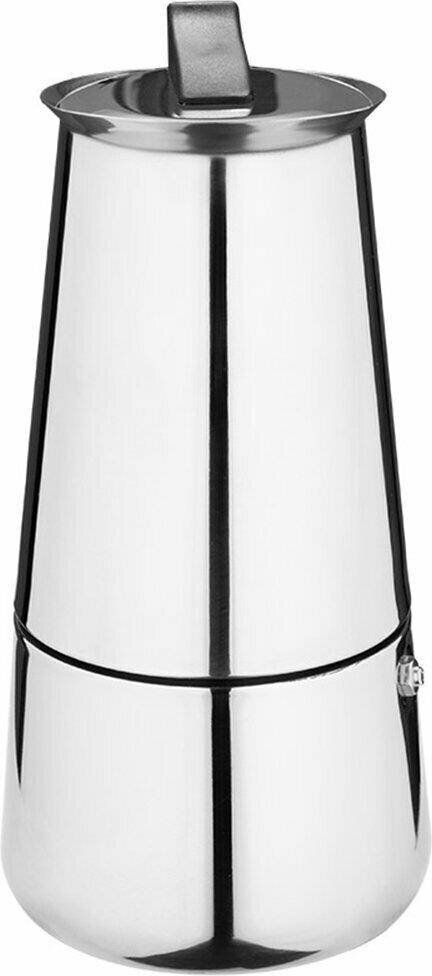 MALLONY Гейзерная кофеварка ITALIA, объем 450 мл/9 чашек, из нержавеющей стали