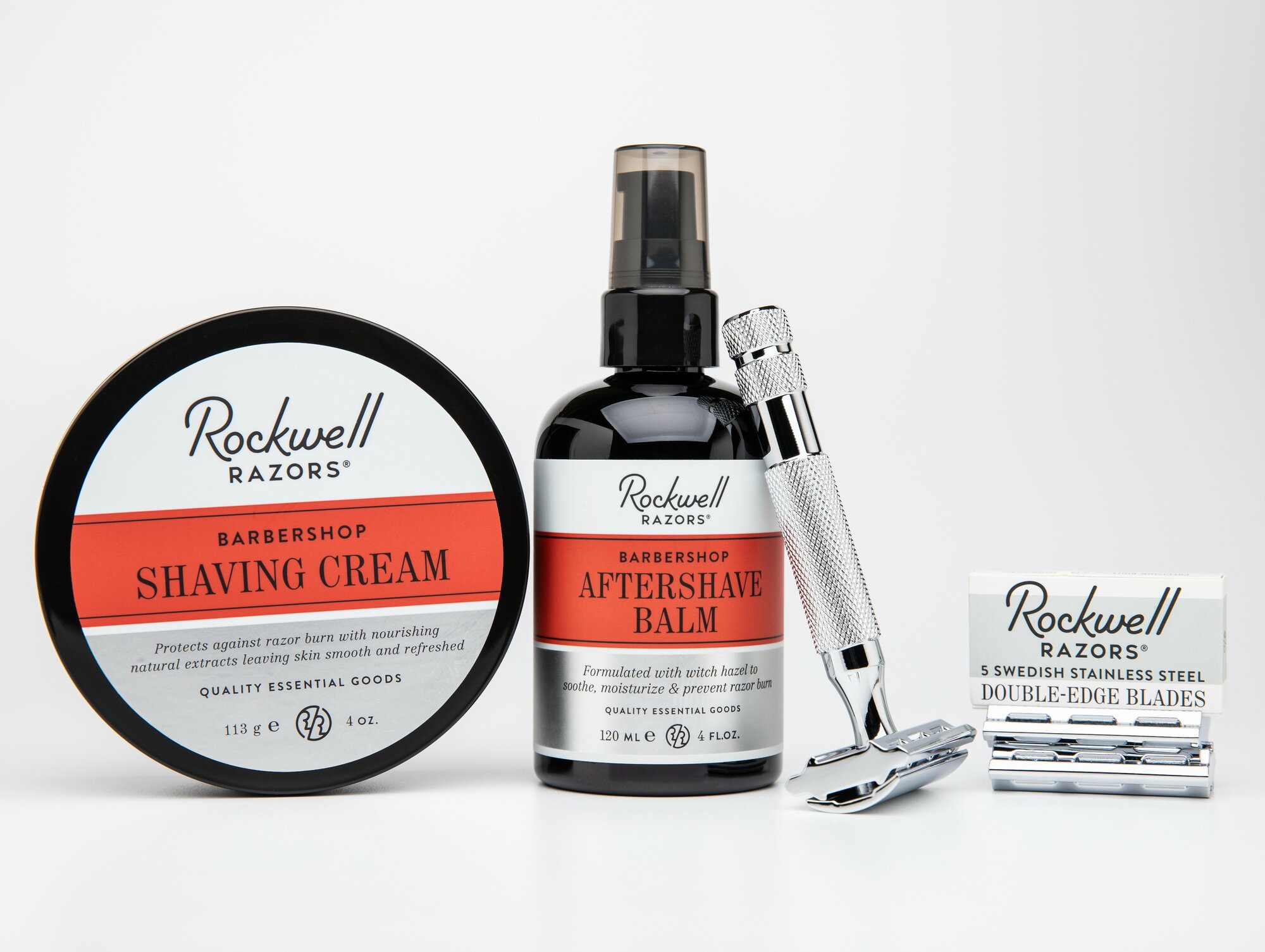 Набор для бритья Rockwell Razors, т-образная бритва 6C, крем для бритья, бальзам