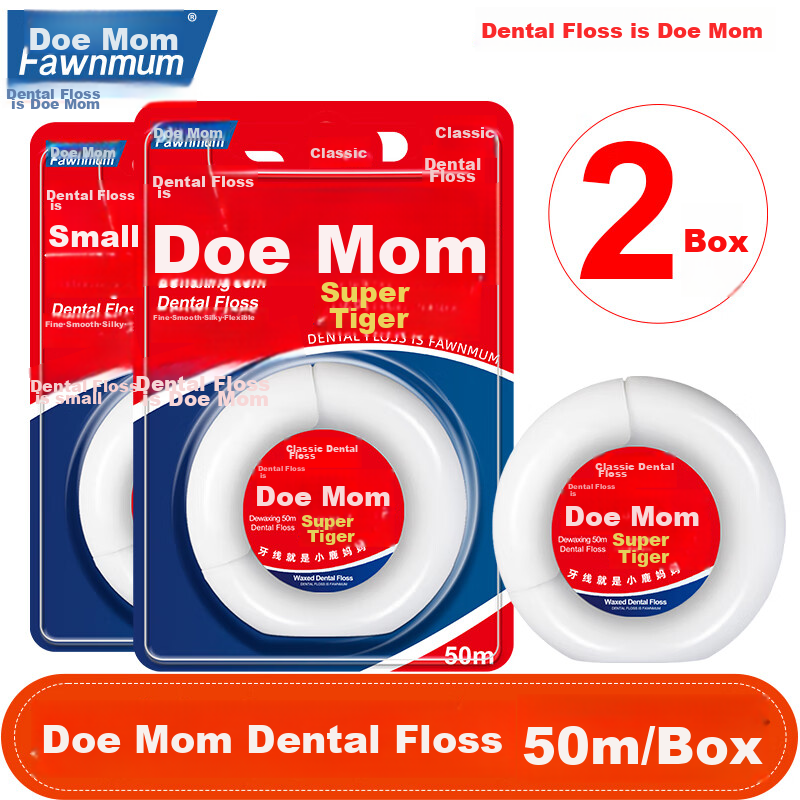 Xiaolumama Professional Dental Floss Picks, Portable Gum Care, Mint Flavor, 50m*2, 200 Uses, Thin And Smooth
