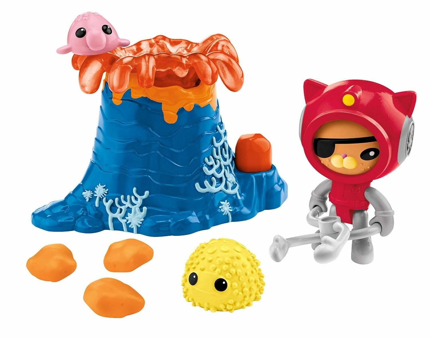 Игровой набор Октонавты Квайзи и Вулкан Octonauts, сине-ораньжевый
