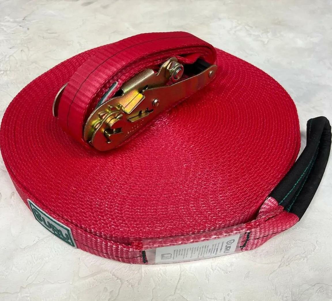 Слеклайн GURU 25 м с петлей и натяжителем - лента для ходьбы, для организации тренировки.