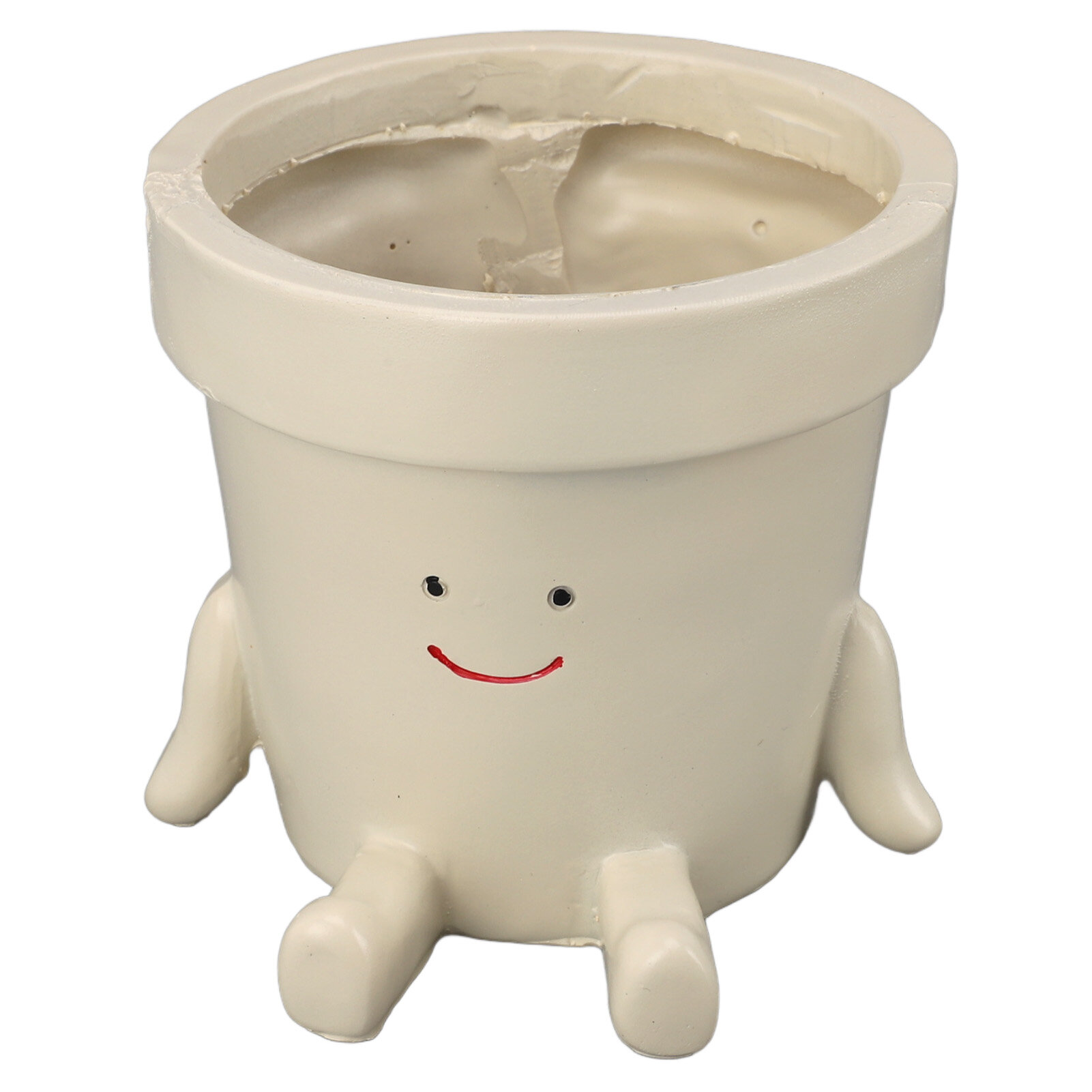 Сидящий цветочный горшок с милым лицом, кашпо из смолы, декоративный сочный цветочный горшок со сливным отверстием для сада, балкона, офиса, подоконника