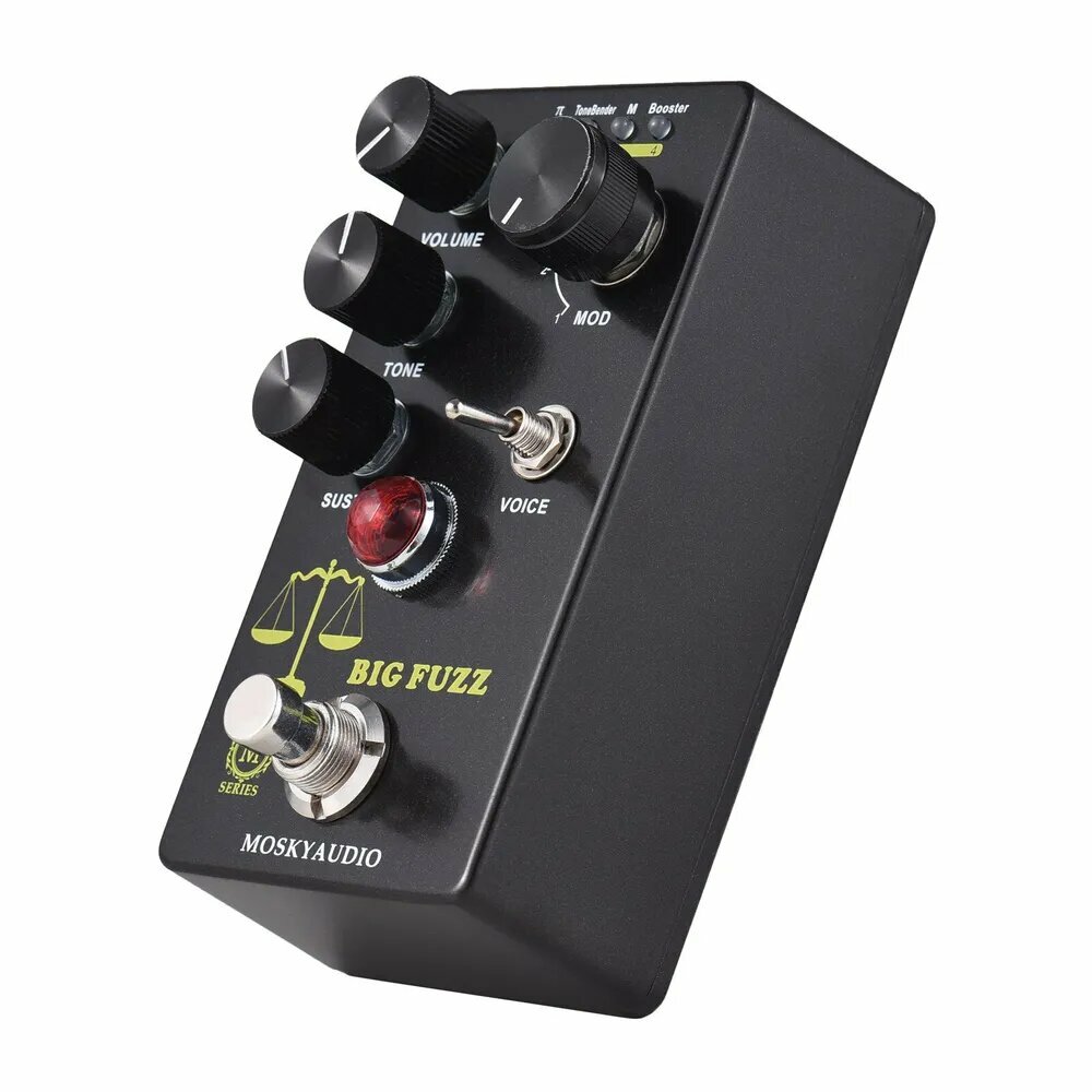 MOSKYAudio FUZZ Педаль гитарных эффектов, 4 переключателя режимов и громкость/тон/сустейн