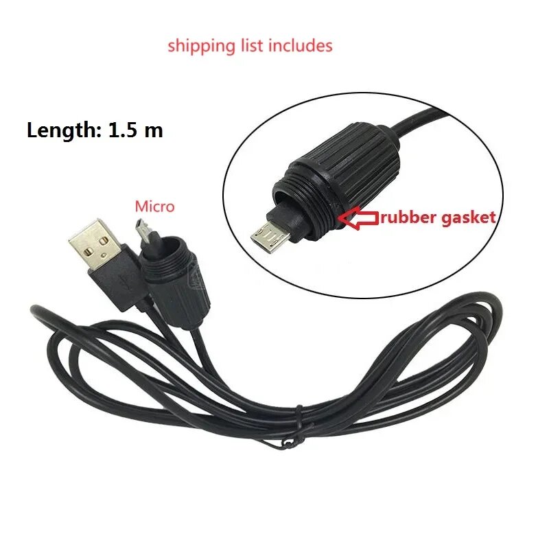 Micro USB кабель 1.5 м, черный