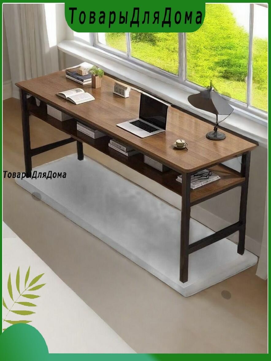 Двухярусный рабочий стол для дома натуральная деревиса, удобное хранение