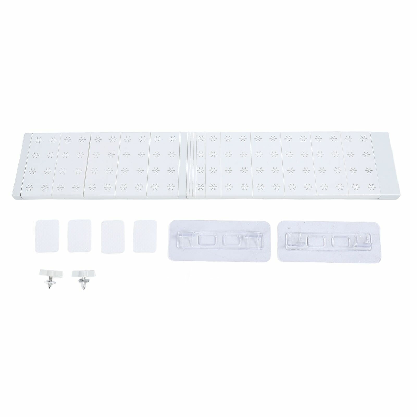 Расширяемая натяжная полка для шкафа без перфорации, 20 кг, полный охват. Регулируемые перегородки для шкафов, ванных комнат. Расширяемая длина: 91 122 см/35,8 48 дюймов.