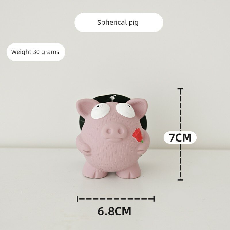 Круглая игрушка в форме свинки для собак, интерактивная, из натурального каучука, легко моется
