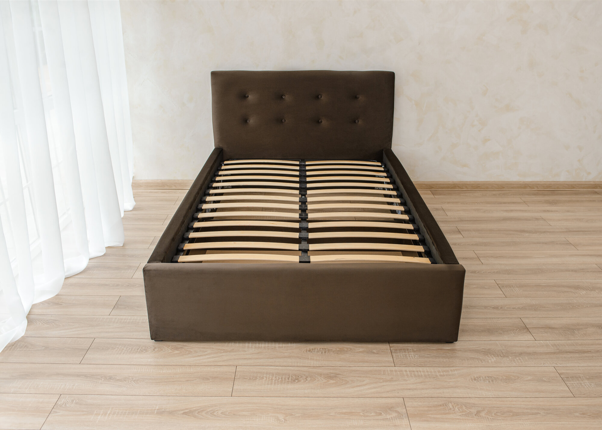 Кровать Роза Велюр Кофе (без матраса), 120х200 см