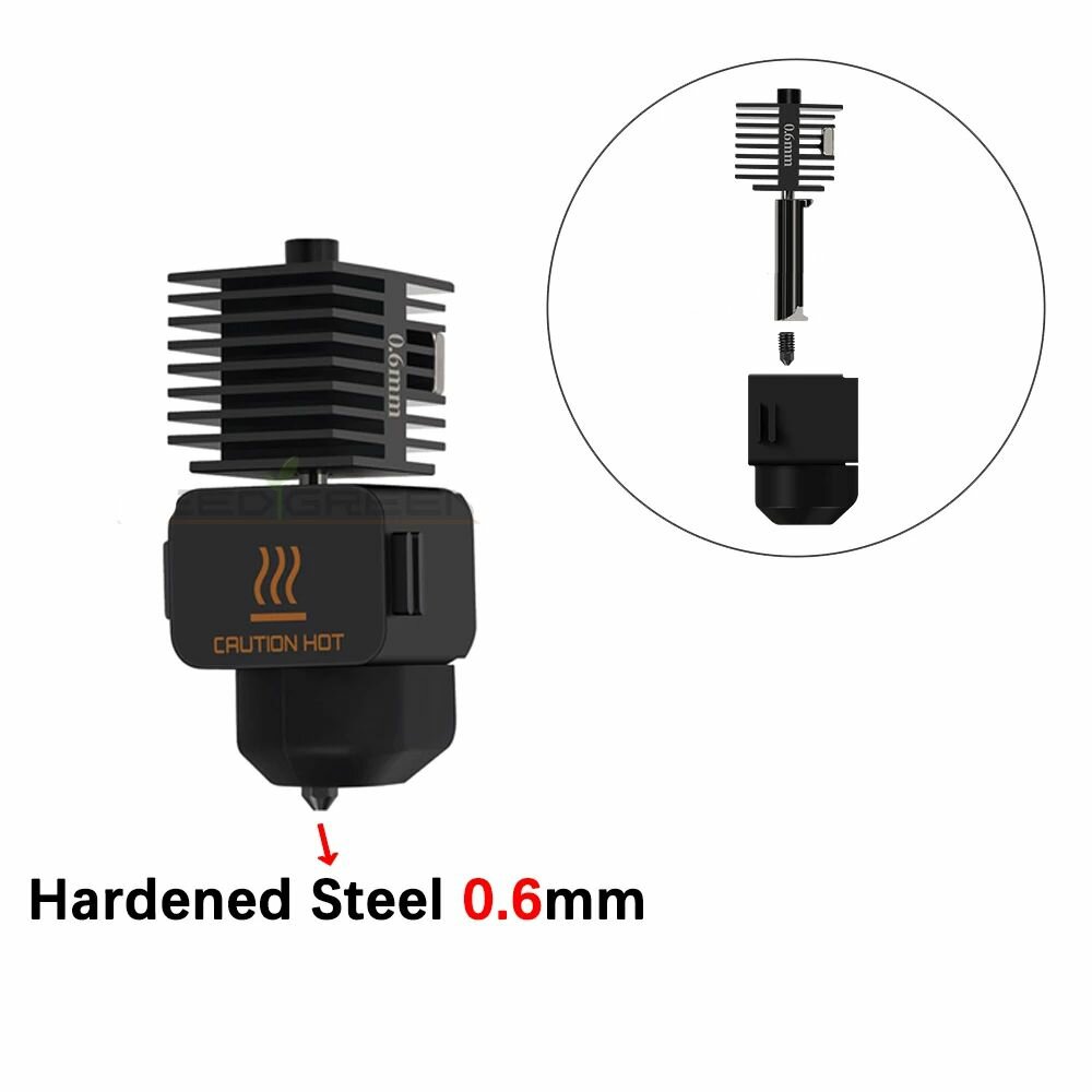 Комплект хотэнда Bambu Lab A1 mini: сопло из закаленной стали 0,2/0,4/0,6/0,8 мм. Аксессуар для 3D-принтера Bambu Lab.