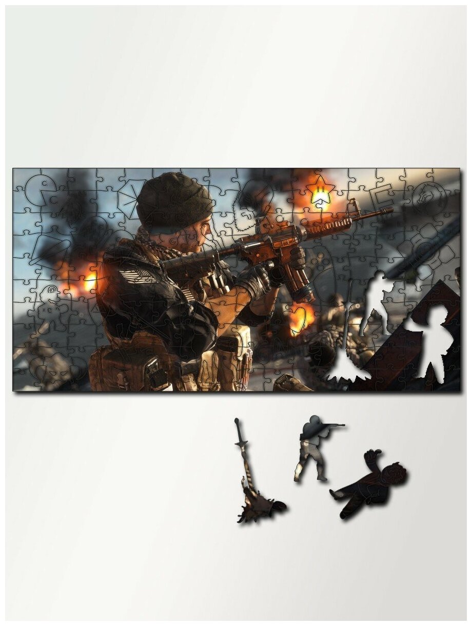 Пазл деревянный 230 деталей 46х23 см игры Battlefield 4 Батерфилд, После битвы 4, шутер, Дэниел Рекер - 4028